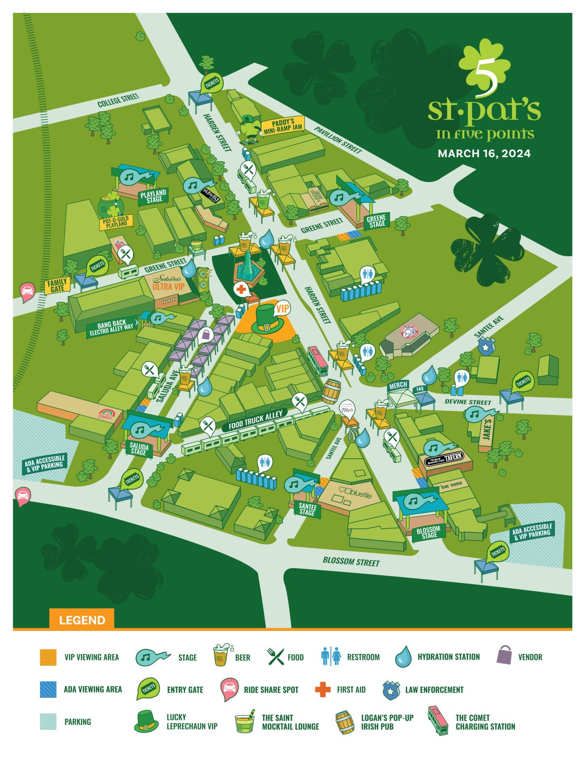 Festival Map – St. Pat's in Five Points Columbia, SC
